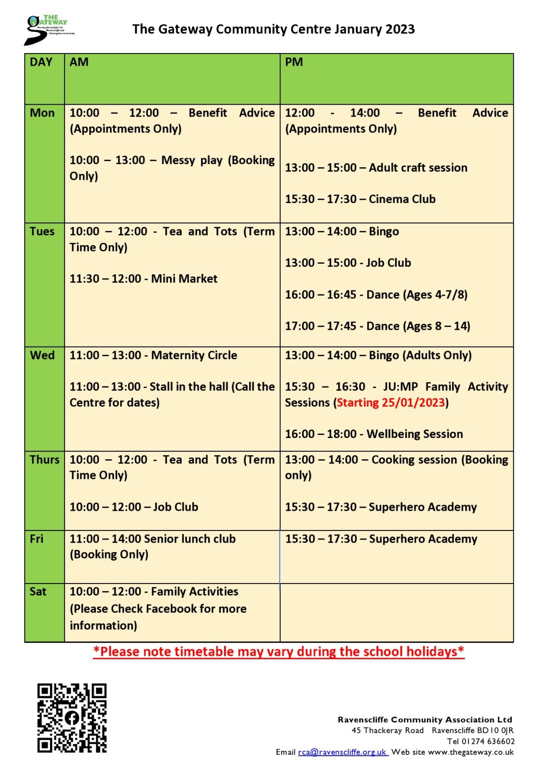 Activities at The Gateway, Ravenscliffe - The Gateway Centre