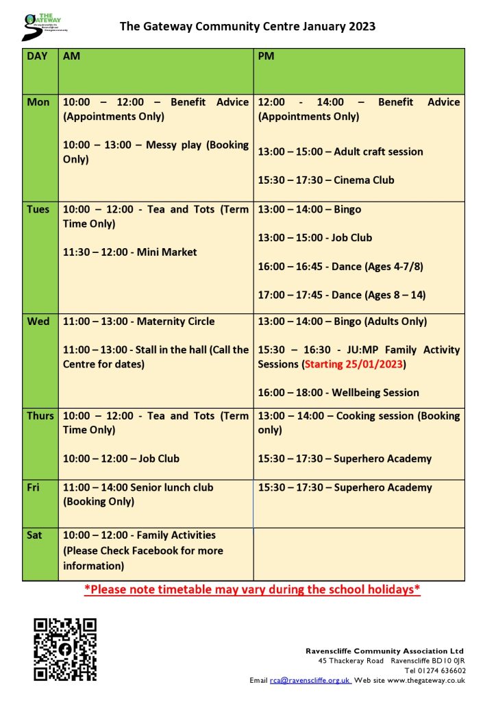 Activities at The Gateway, Ravenscliffe - The Gateway Centre