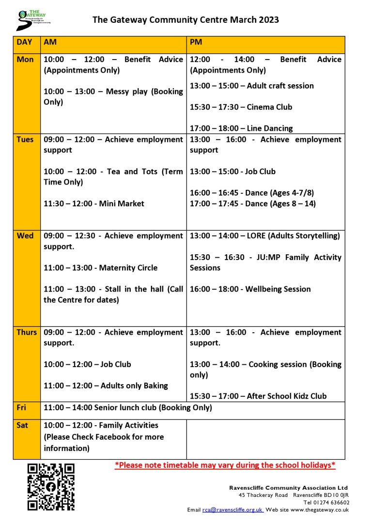 Activities at The Gateway, Ravenscliffe - The Gateway Centre