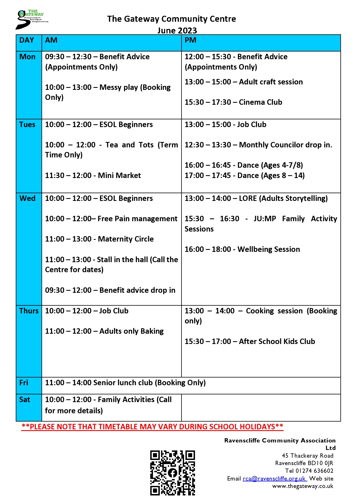 Activities at The Gateway, Ravenscliffe - The Gateway Centre